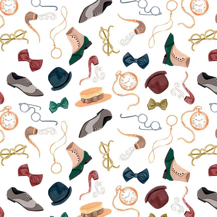 Dear Stella Dapper Den Debonair Attire in White – Moonlight Quilters