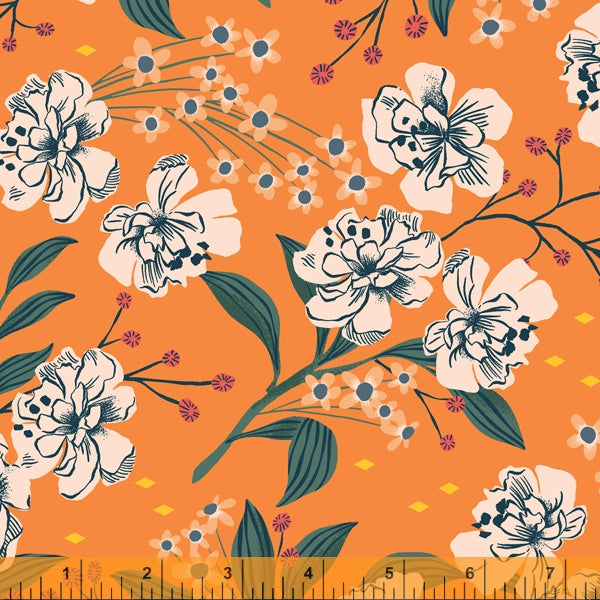 Fancy Louise in Orange by Dylan Mierzwinski For Windham Fabrics ...