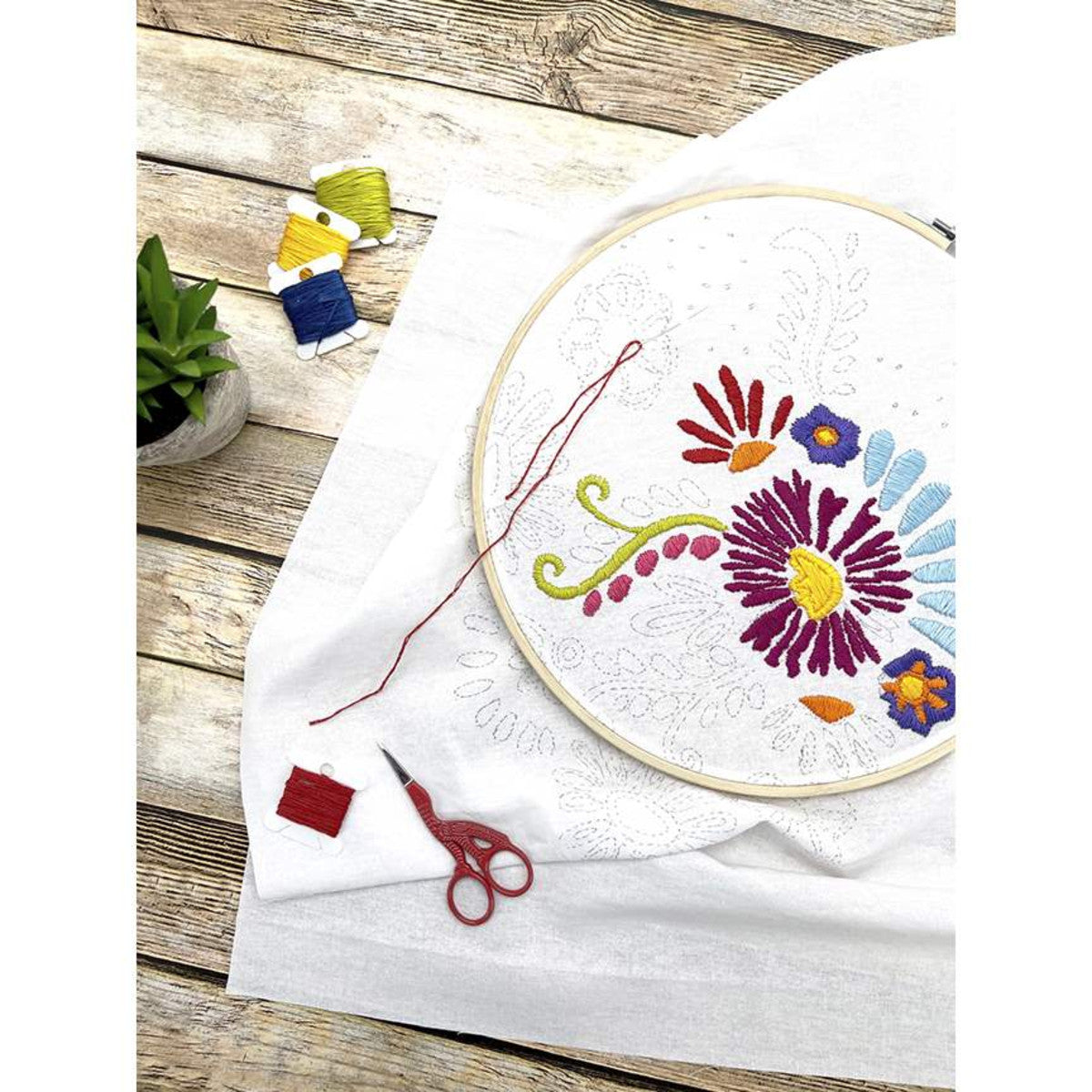 Eleanor Linen Embroidery Panel by Crafty Chica for Riley Blake Designs ...