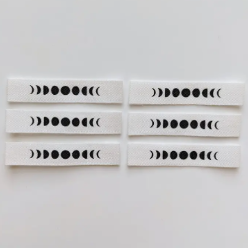Lunar Phases on White Labels by Intensely Distracted – Moonlight Quilters
